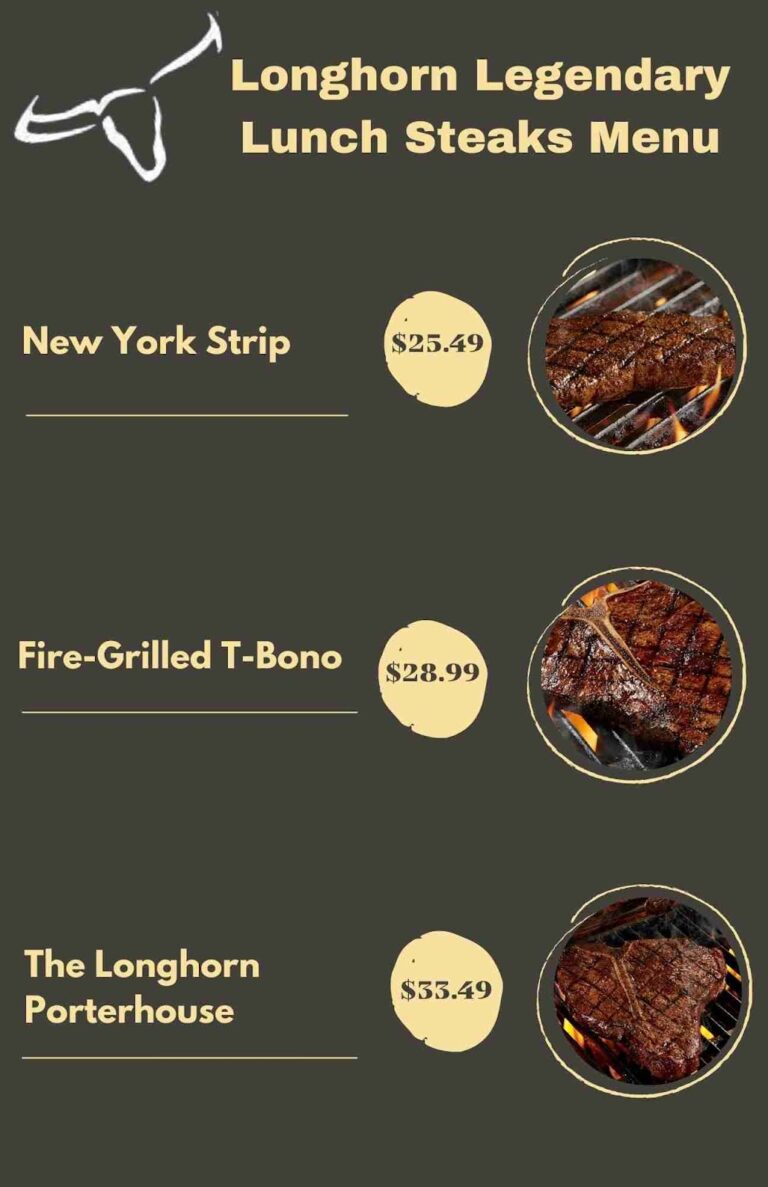 Longhorn Steakhouse Lunch Menu with prices November 2025