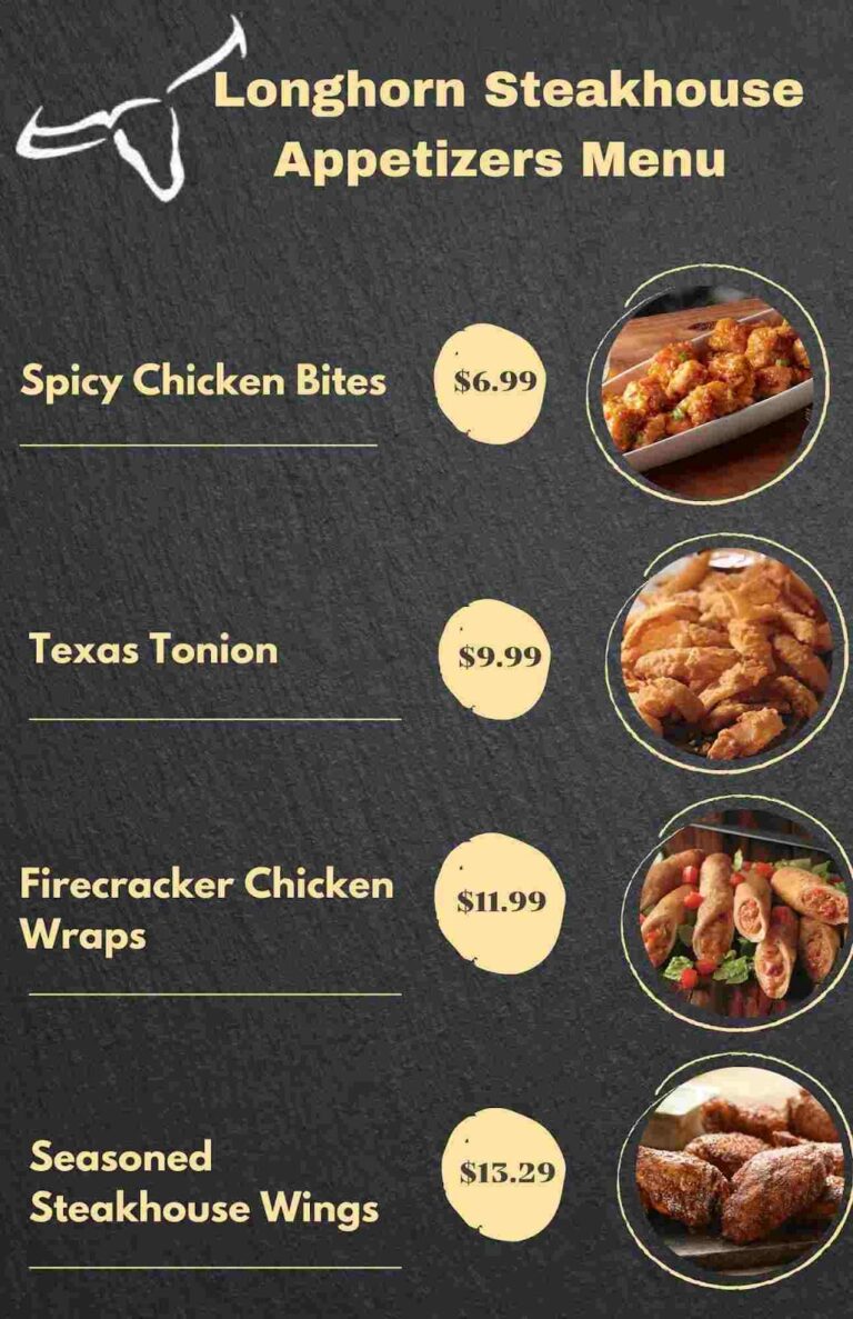 Longhorn Steakhouse Appetizers Menu with Prices October 2025